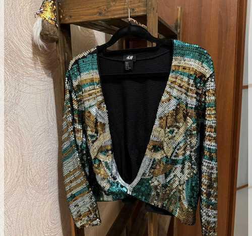 Жакет накидка с пайетками H&M