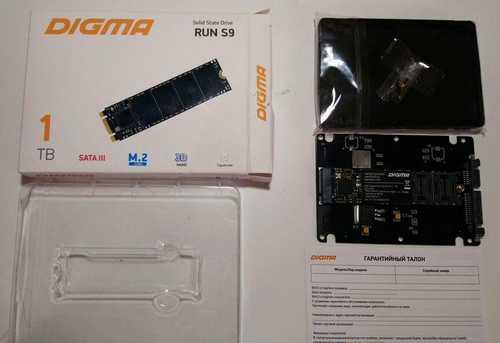 SSD диск Digma Run S9 1тб, M.2 2280, SATA III