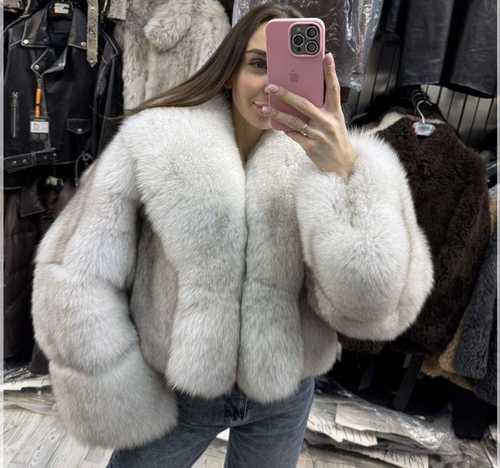 Трендовая шуба из цельного песца