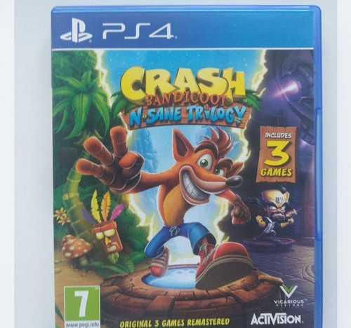 Crash bandicoot trilogy диск ps4