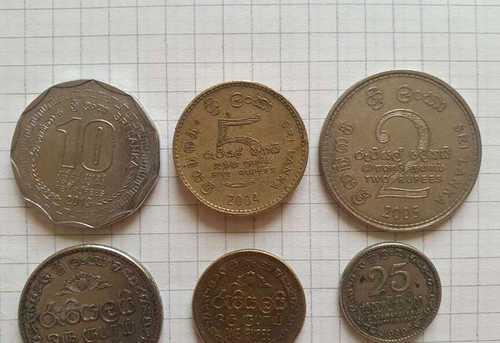 Монеты Шри-ланка 6 штук