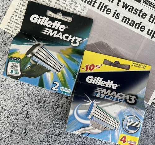 Gillette mach 3 лезвия 2шт и 4шт