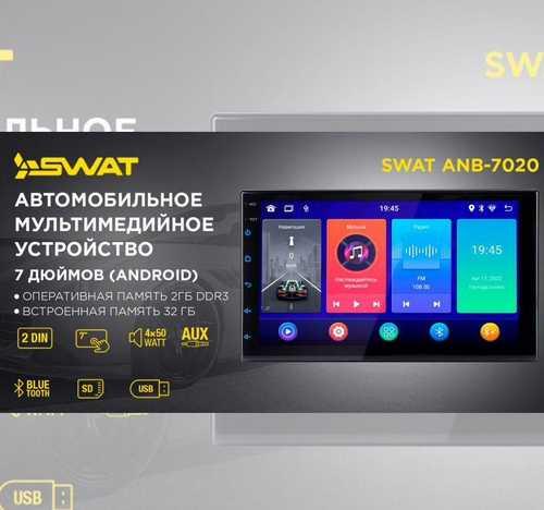 Магнитола swat ANB-7020 2DIN Android