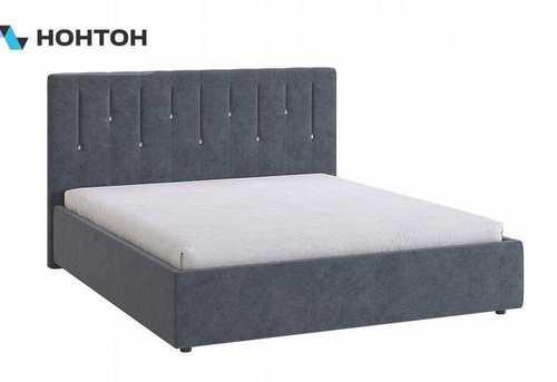 Кровать Кристи 2 1.6 м серо-синяя