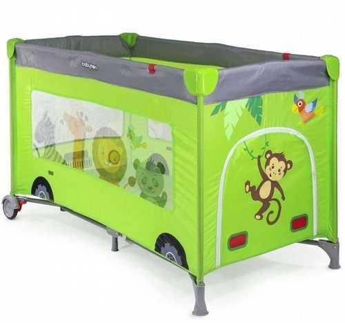 Детская кровать манеж babyton green bus