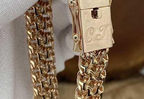 Золотой браслет плетения Фараон