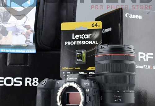 Canon R8 + RF 24-70 + Lexar 64GB + Holster 20