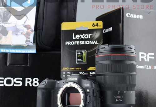 Canon R8 + RF 24-70 + Lexar 64GB + Holster 20