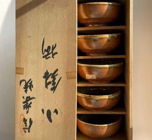 Набор из пяти мисок Шигараки винтаж Япония