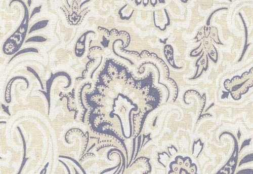 Льняная ткань для рукоделия "Восточный" серый/син