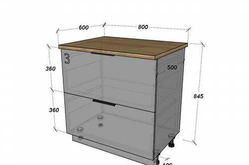 Кухонные шкафчики нижние, модуль с ящиками 800