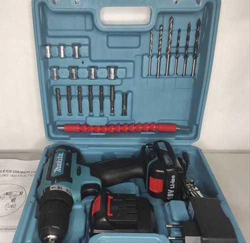 Аккумулятор. Шуруповерт Makita 18v с набором