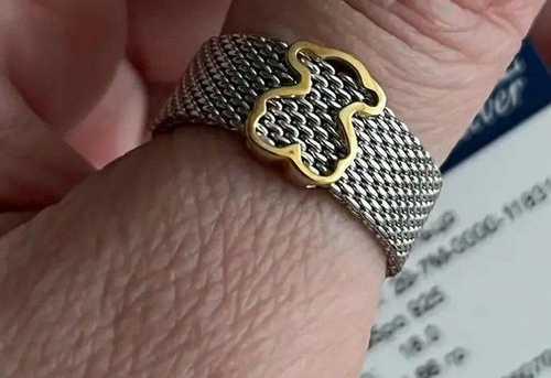 Новое женское кольцо Tous с мишкой (серебро 925)