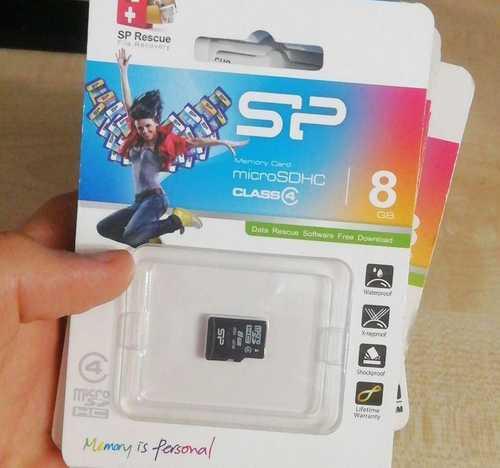 Карта памяти MicroSD 8Gb (8Гб) Новый