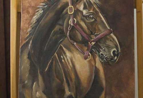Картина маслом лошадь
