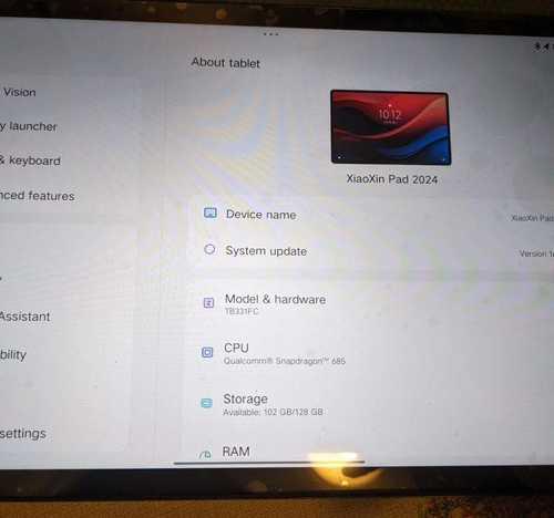 Lenovo xiaoxin pad 2024 8 128