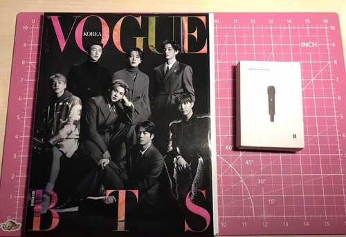 Журнал Vogue BTS и BTS mic badge Suga