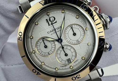 Cartier Pasha Chronograph Silver Dial 38 мм