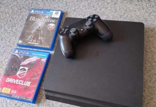 Sony PS4 Slim 1000gb + игры и чехол