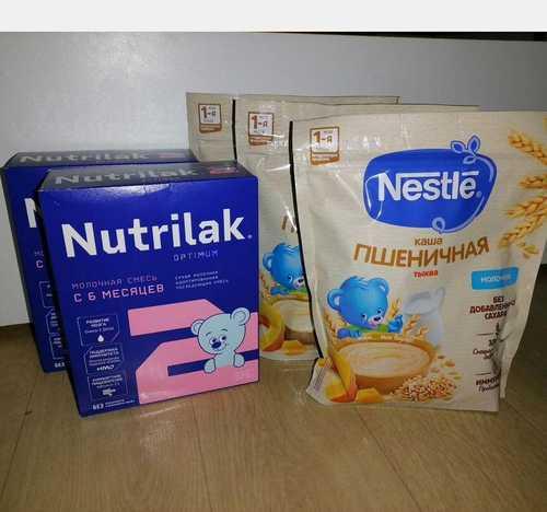 Смесь Nutrilak 2 молочная, каша Nestle