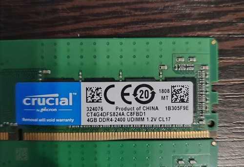 Оперативная память DDR4 Crucial CT4G4DFS824A 4 гб