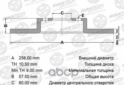 BR2508S, avantech, Диск тормозной BR2508S AVA