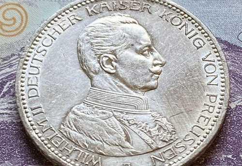 Монета Восточной Пруссии 1914г. Серебро