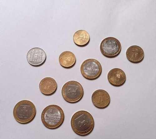 Биметаллические монеты 10 рублей 5 рублей города