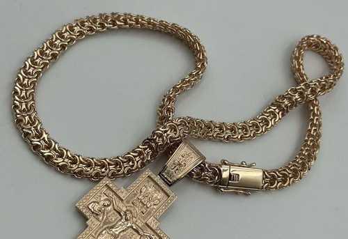 Серебряная цепь рамзес и православный крест