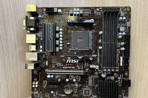 Материнская плата AM4 MSI B350M PRO-VDH (B350 PCI