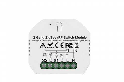 Tuya MS-104BZ умное реле Zigbee + RF433 2 канала