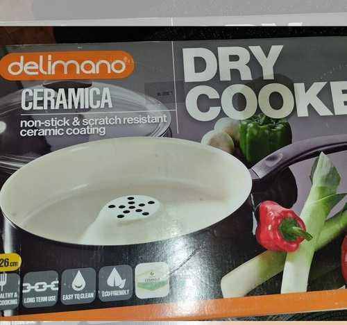 Сковорода Delimano ceramica со стеклянной крышкой