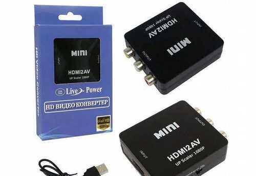 Конвертер с hdmi на 3xRCA ntsc/PAL+ кабель питания