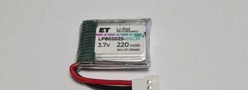 Аккумулятор ET LP802025-20CM 3.7В, 260мАч, Li-Pol