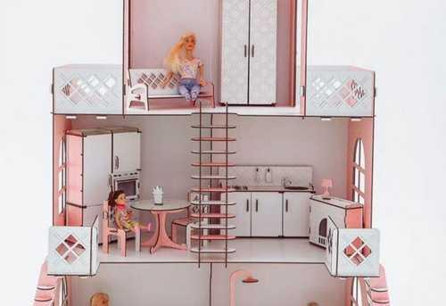 Кукольный домик с мебелью новый
