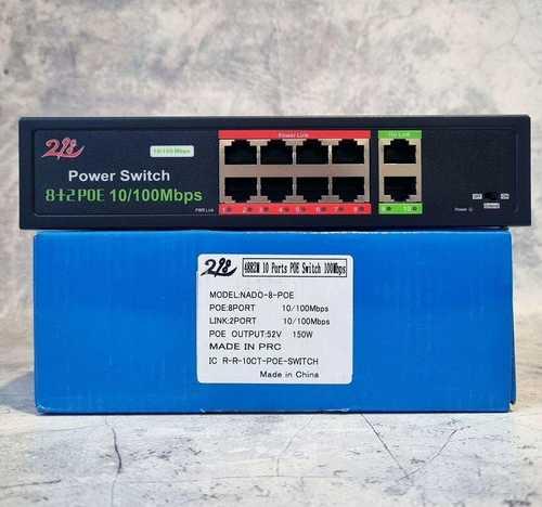 PoE-коммутатор PoE-switch 8 2 порта неуправляемый