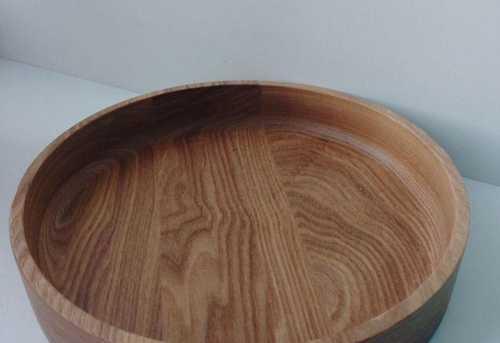 Салатница тарелка деревянная D20,25