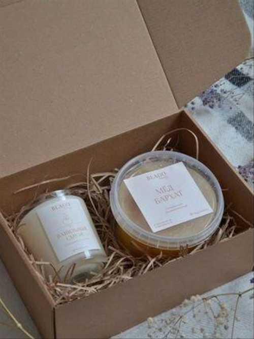 Подарочный набор свеча + мёд