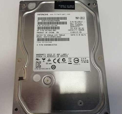 Жесткий диск 500 гб Hitachi HDD 3.5