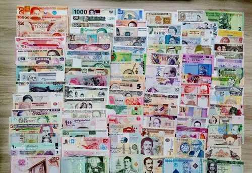 100 стран набор банкнот UNC 100 штук+5