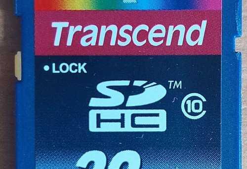 Карта памяти Transcend sdhc 32 Gb б/у