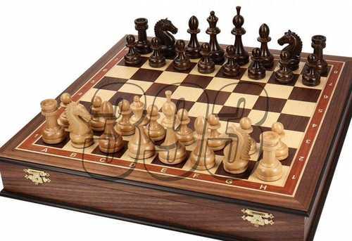 Шахматы в ларце Империя (орех-ясень, клетк (53407)