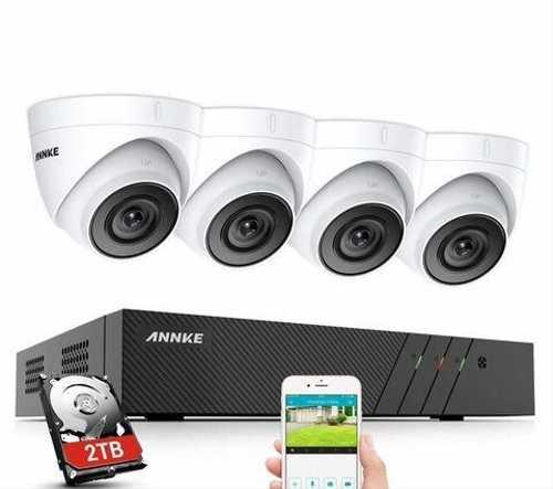 Комплект видеонаблюдения annke POE 5Мп + диск 2тб