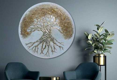Картина на холсте "Дерево жизни" с камнями