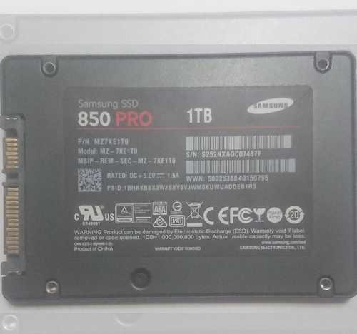 Очень надёжный SSD диск Samsung 850 Pro 1Tb 1Тб