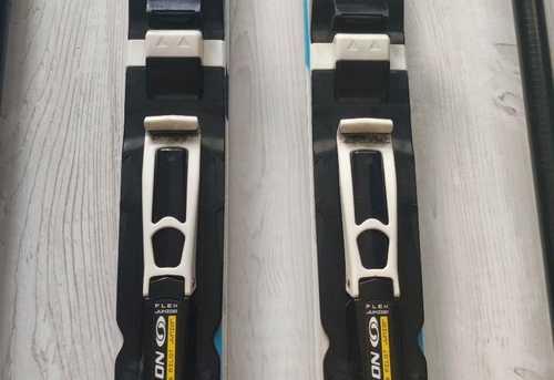 Беговые лыжи 130 и ботинки Salomon 33