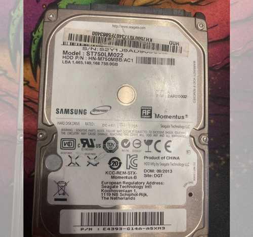 Жесткий Диск 750gb формата 2.5(ноутбучный) исправн