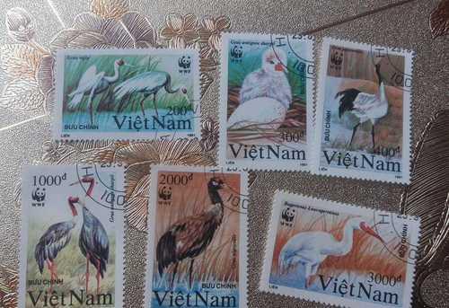 Почтовые марки серии Птицы, Вьетнам, 1991г