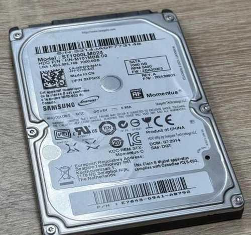 Жесткий диск 1000Gb (2.5)