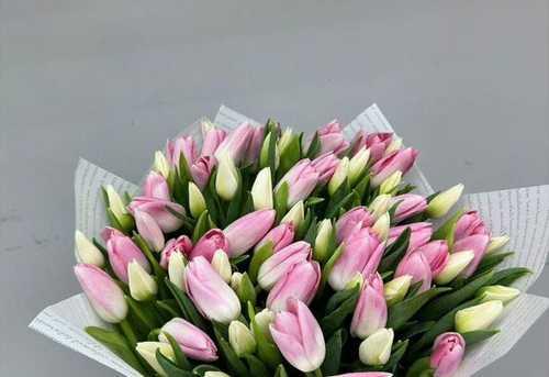 Цветы тюльпаны букет по 25 шт